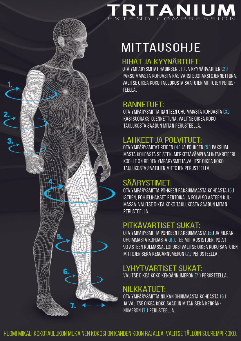 eXtend High – Kompressio- ja hoitosukat – Paineluokka 2 – Musta / Lime ...